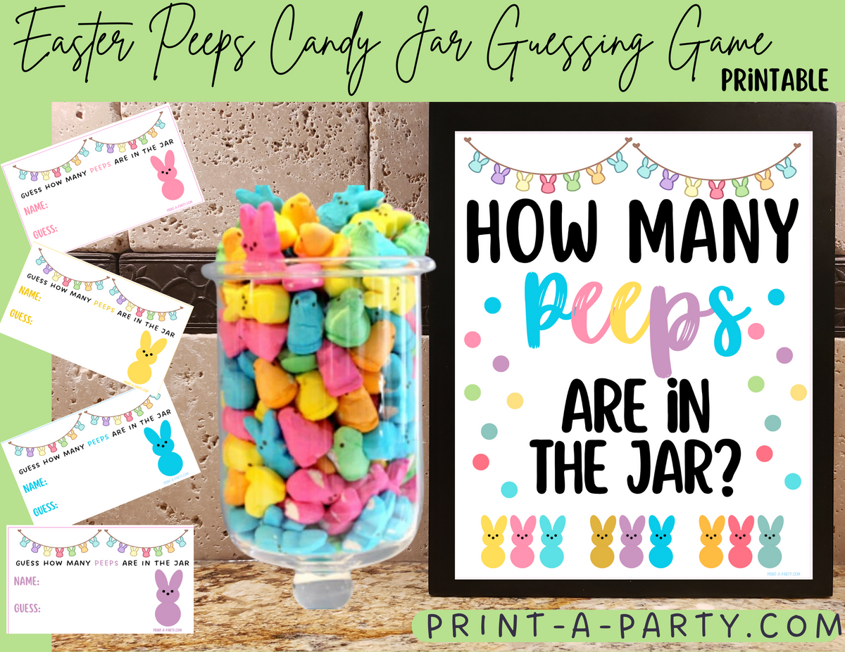 CANDY JAR GUESSING GAME - EASTER | How many peeps in jar | Easter Peep ...