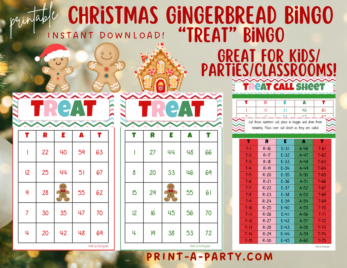 Gingerbread Man Bingo - Different Random Cards - INSTANT DOWNLOAD for ...