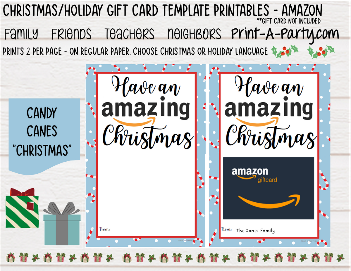 Amazon Christmas Holiday Gift Card Printable - Dress up your Amazon ...