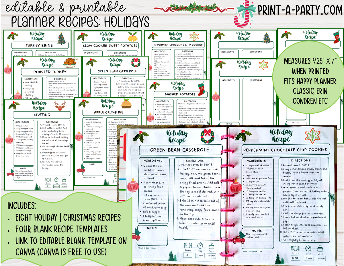 DIY Cookbook | CHRISTMAS Recipe Collection | PRINTABLE OR EDITABLE | P ...