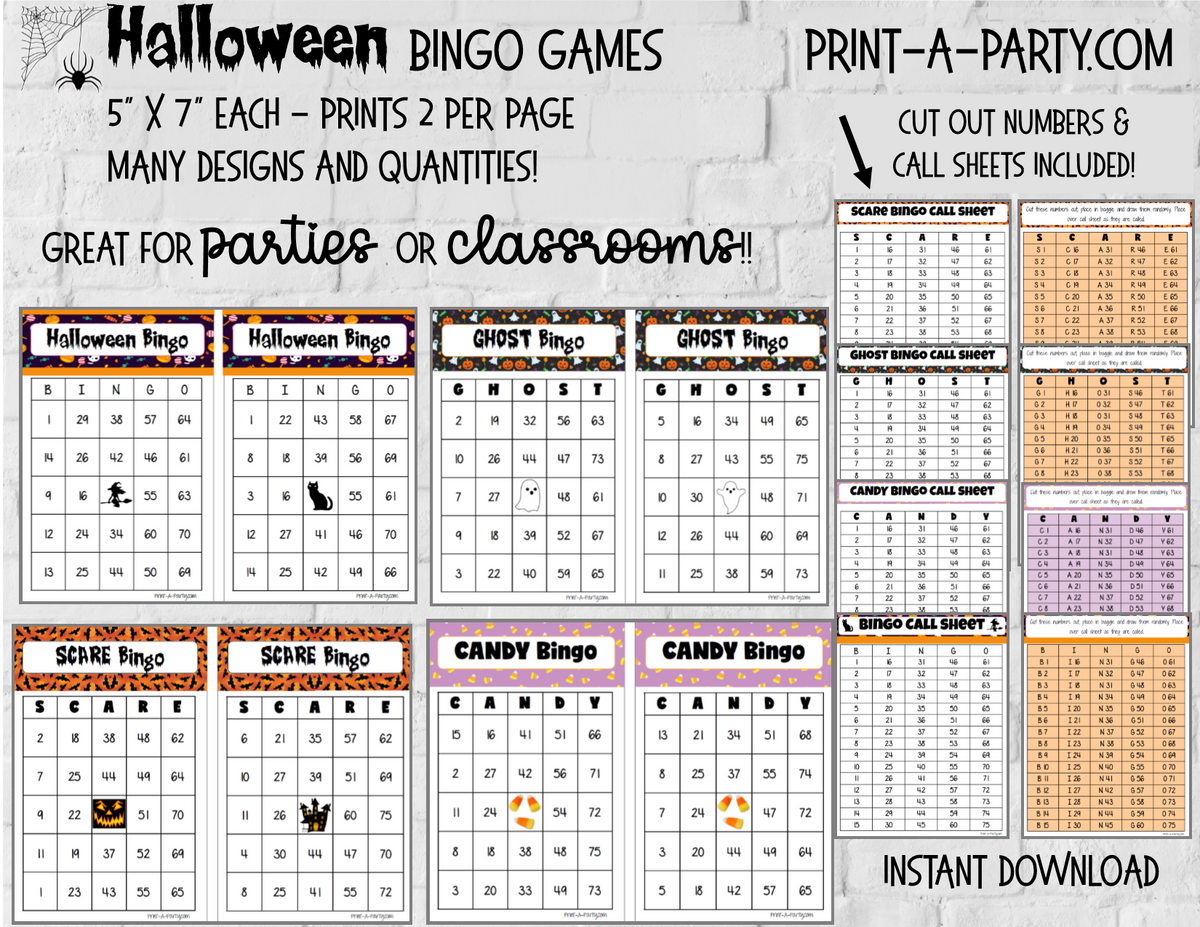 Halloween Bingo | Ghost Bingo | Scare Bingo | Candy Corn Bingo ...