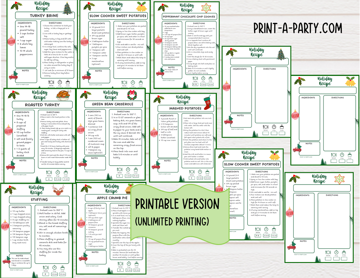 DIY Cookbook | CHRISTMAS Recipe Collection | PRINTABLE OR EDITABLE | P ...