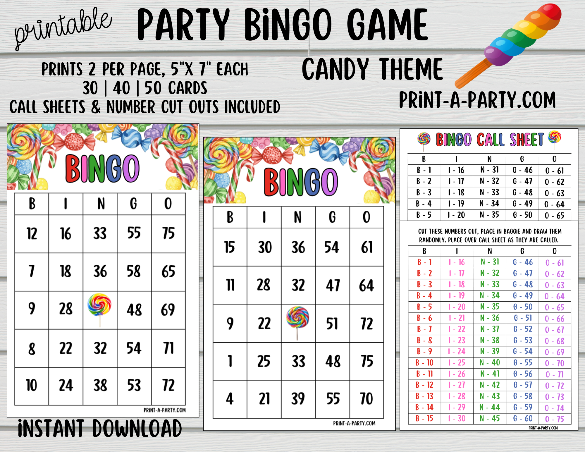BINGO: Candy theme - Printable Candy Bingo Game | Fun Birthday Party o ...