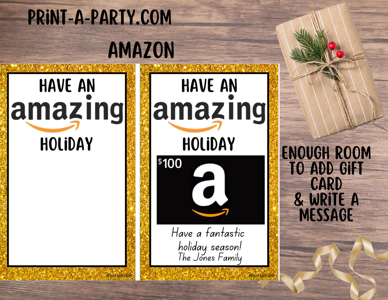 GIFT CARD Amazon Gift Card Holder Printables – Christmas & Holiday Gif ...