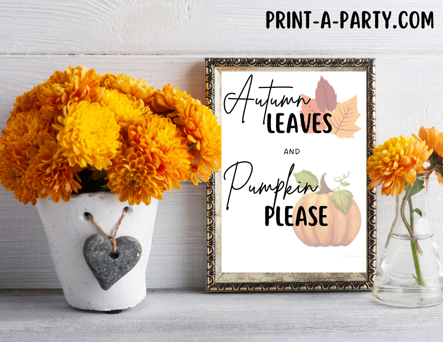 Printable Quote Fall Wall Art – “Autumn Leaves and Pumpkin Please” for ...