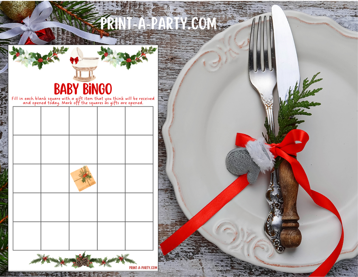 GAMES for Christmas Baby Shower - Printable Christmas Baby Shower Game ...
