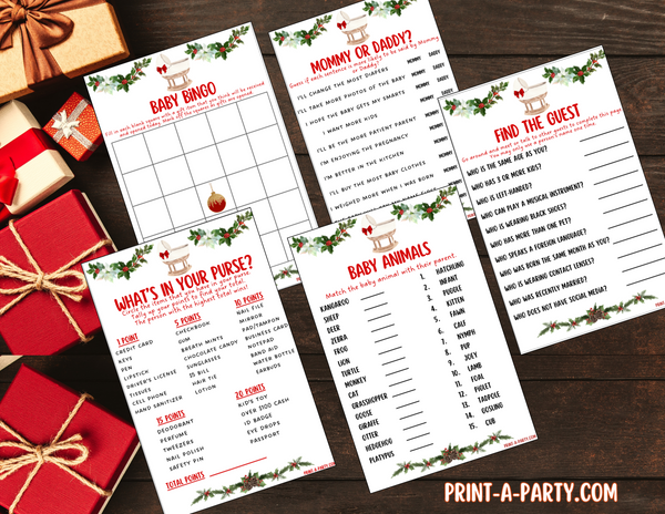 Christmas Baby Shower Games Printable - Christmas Baby Shower Ideas ...