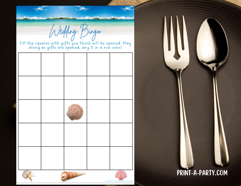 Beach or Destination Wedding Shower Engagement Party Games | Beach ...