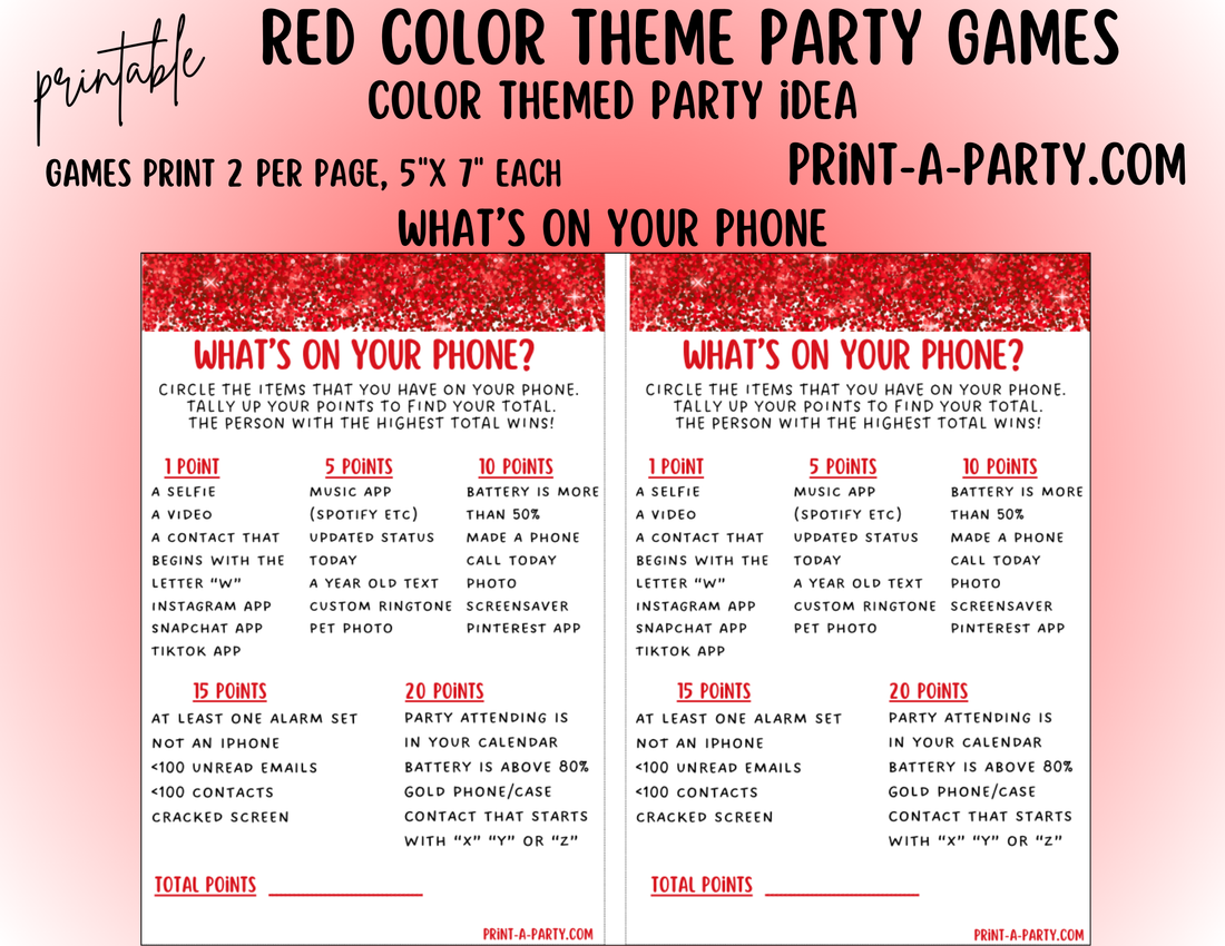 Red Party Games | Red Party Theme | Red Party Ideas | Color Party Games ...