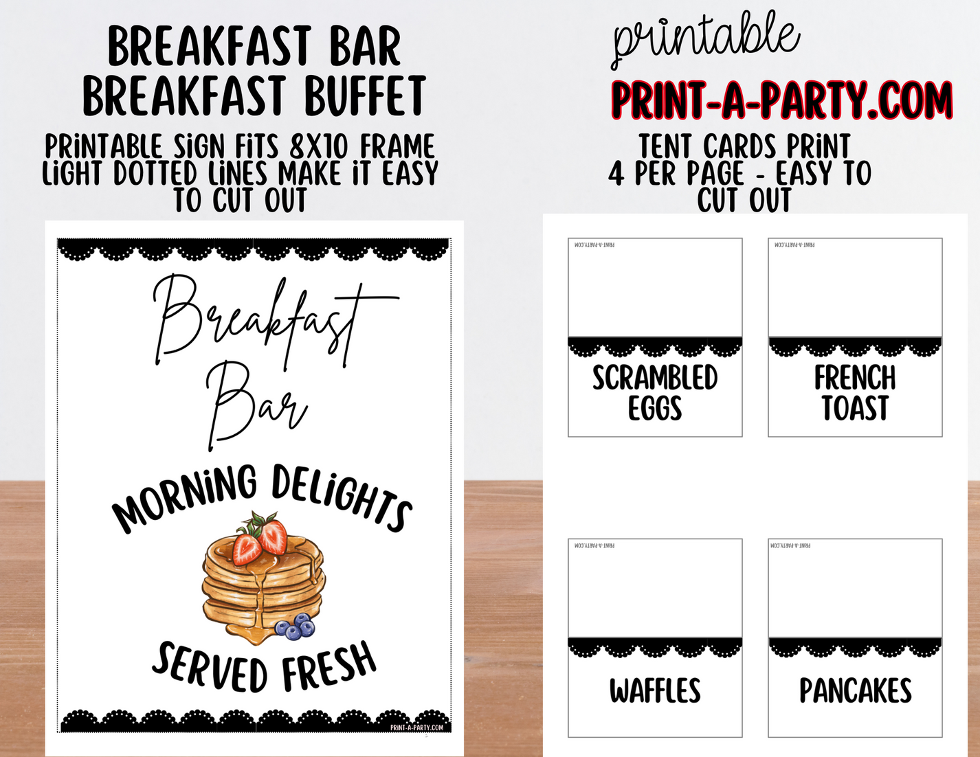 BREAKFAST BRUNCH BAR | Printable Breakfast Bar Sign & Food Labels - pe ...