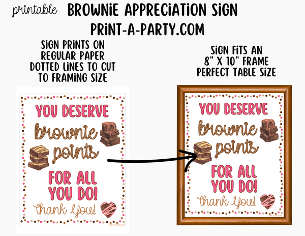 Brownie Appreciation Sign - Printable Decor for Teacher, Staff, Employ ...
