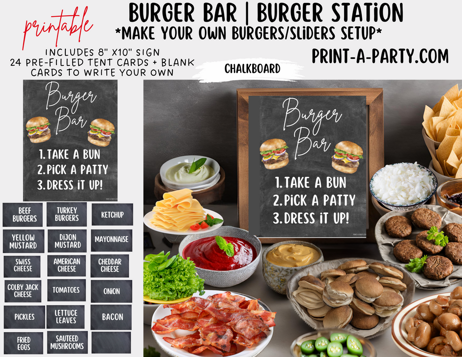 Party Food Bars - printable – PrintAParty