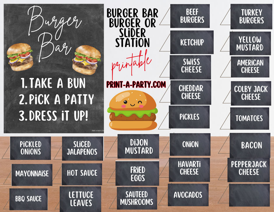 Party Food Bars - printable – PrintAParty