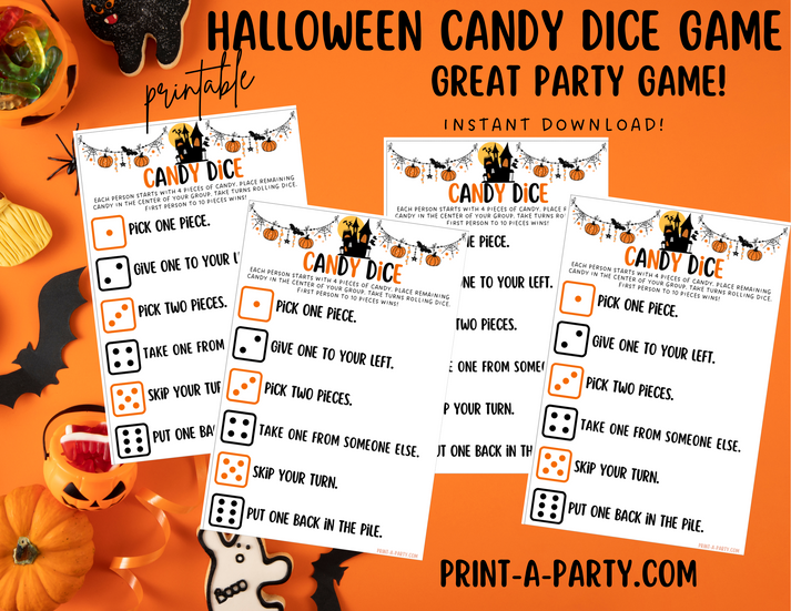 Halloween Dice Game Printable | Halloween Candy Dice Game | Halloween ...
