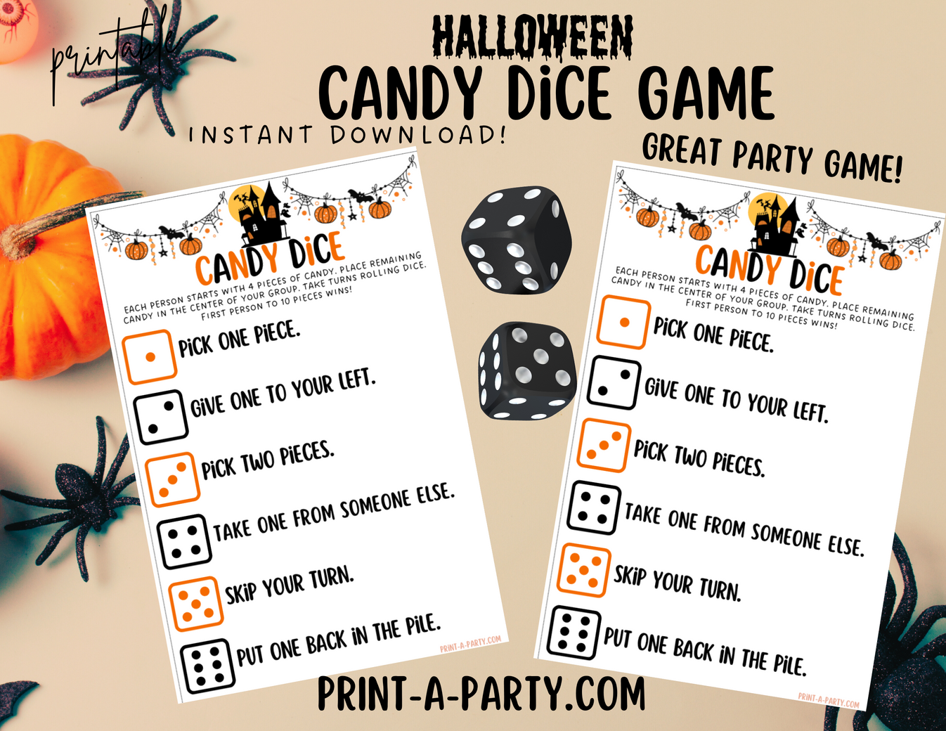 DICE GAME: Halloween Dice Game - Printable Halloween Dice Game – Fun C ...