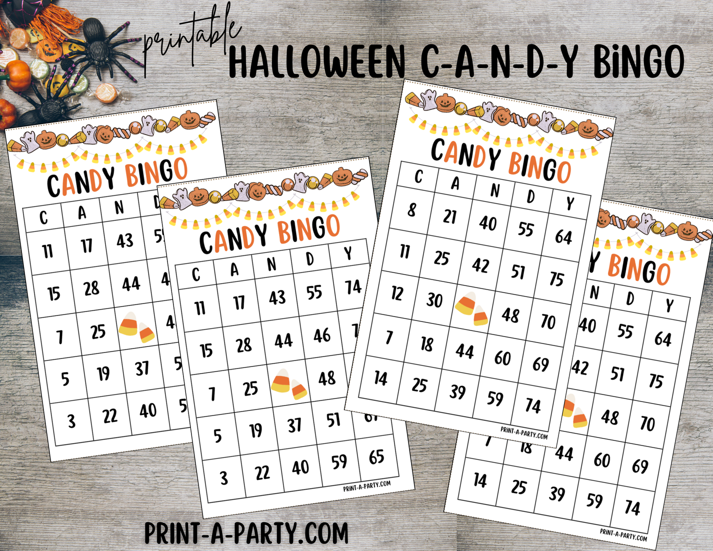 BINGO: Halloween Candy Corn Bingo Printable Game – Fun C-A-N-D-Y Game ...
