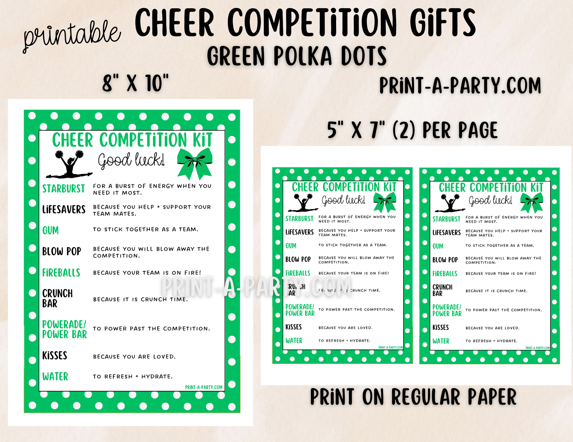 Cheerleader Competition Gift Printable Candy Gram – Big Sis, Little Si ...