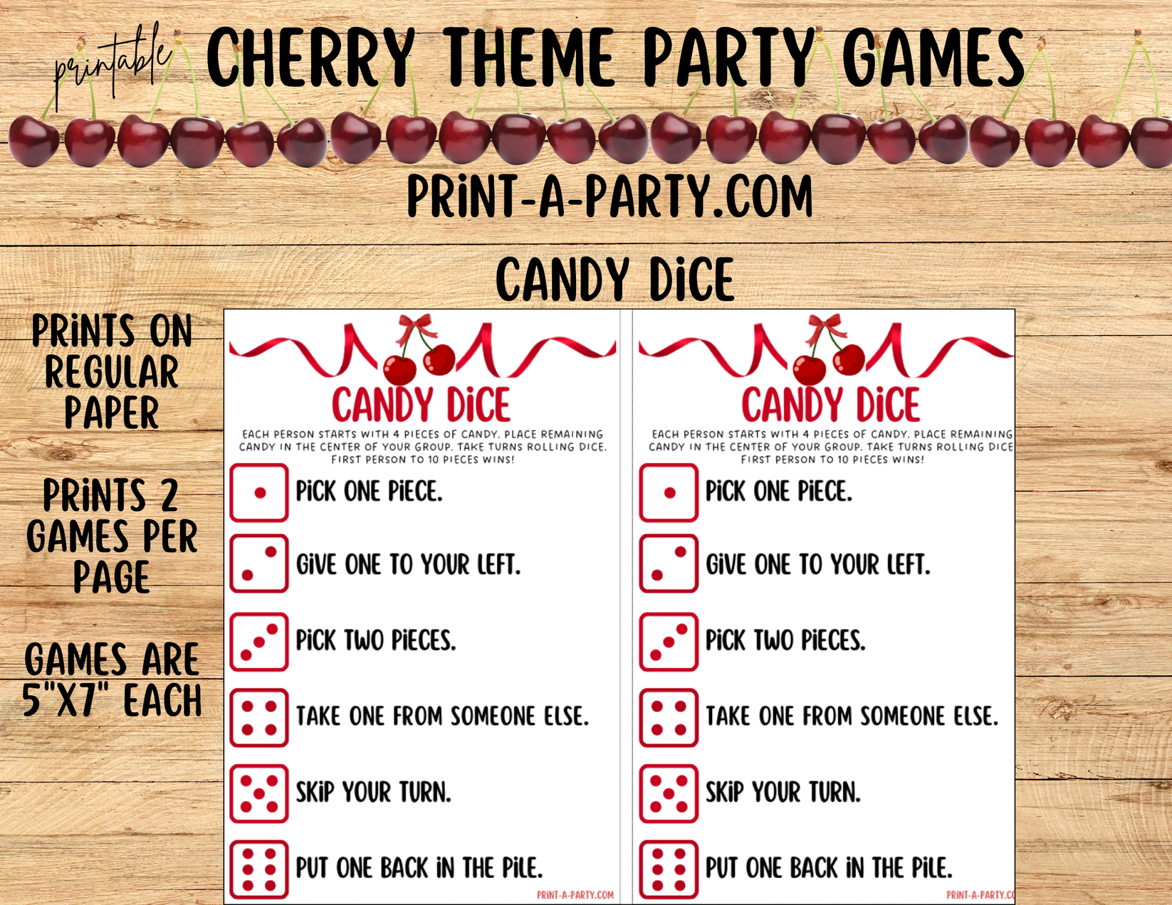 GAMES: Printable Cherry Party Games Bundle – Fun Cherry-Themed Game Se ...