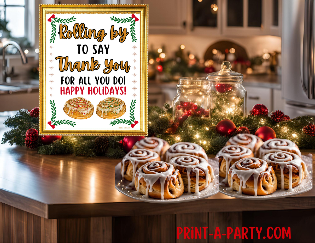 Appreciation Sign: Holiday CINNAMON ROLLS | Christmas Holiday Apprecia ...