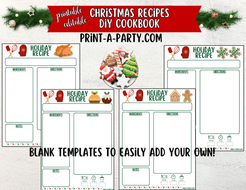 Editable Printable Christmas Cookbook – Holiday Recipe Binder & Planne ...
