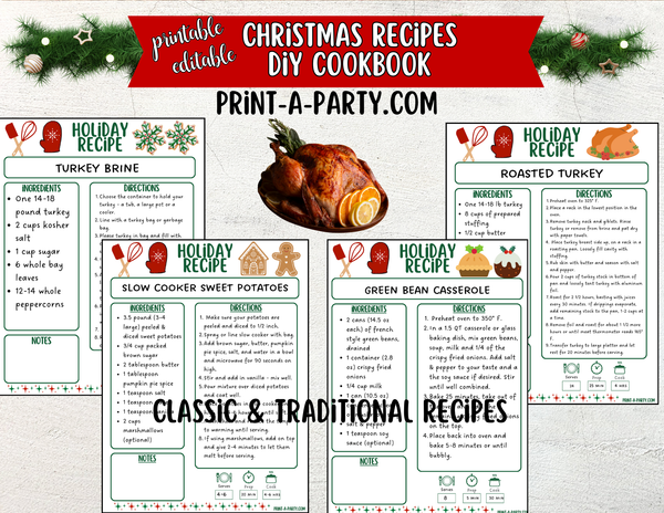Editable Printable Christmas Cookbook – Holiday Recipe Binder & Planne ...