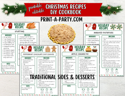 Editable Printable Christmas Cookbook – Holiday Recipe Binder & Planne ...
