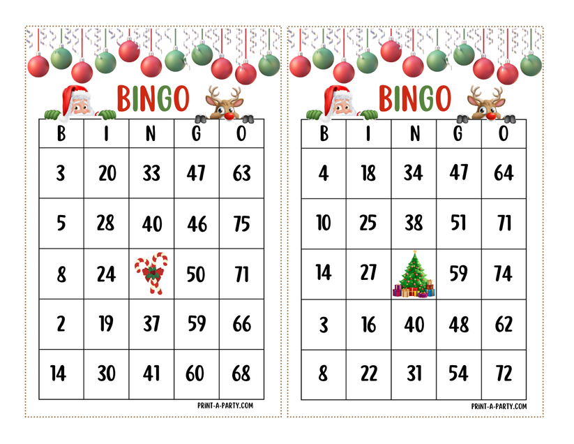 BINGO: Printable Christmas Holiday Bingo Game – Fun Holiday Activity f ...