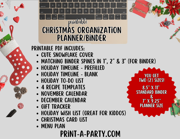 Christmas Planning Pages - Planner Size | Christmas Organization ...