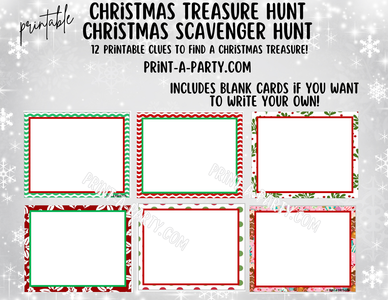 Christmas Scavenger Hunt Printable Game | Holiday Treasure Hunt with C ...