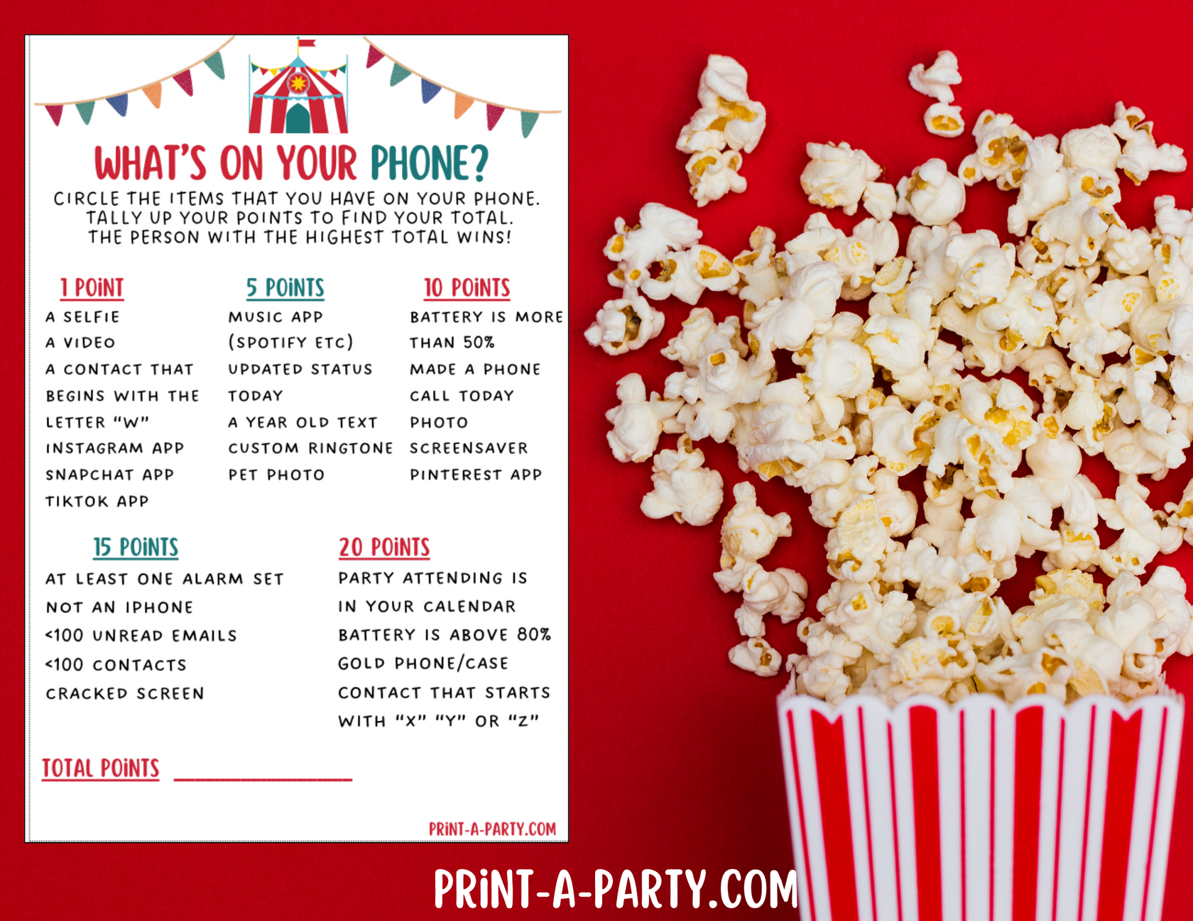 Circus Party Printable Games Bundle – 5 Fun Circus Games (5x7 Instant ...