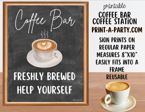 COFFEE BAR - Printable Sign and Topping Tent Cards - Perfect for Parti ...