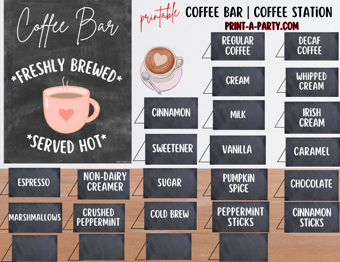 COFFEE BAR | COFFEE STATION Setup - Chalkboard | Coffee Bar Sign | Cof ...