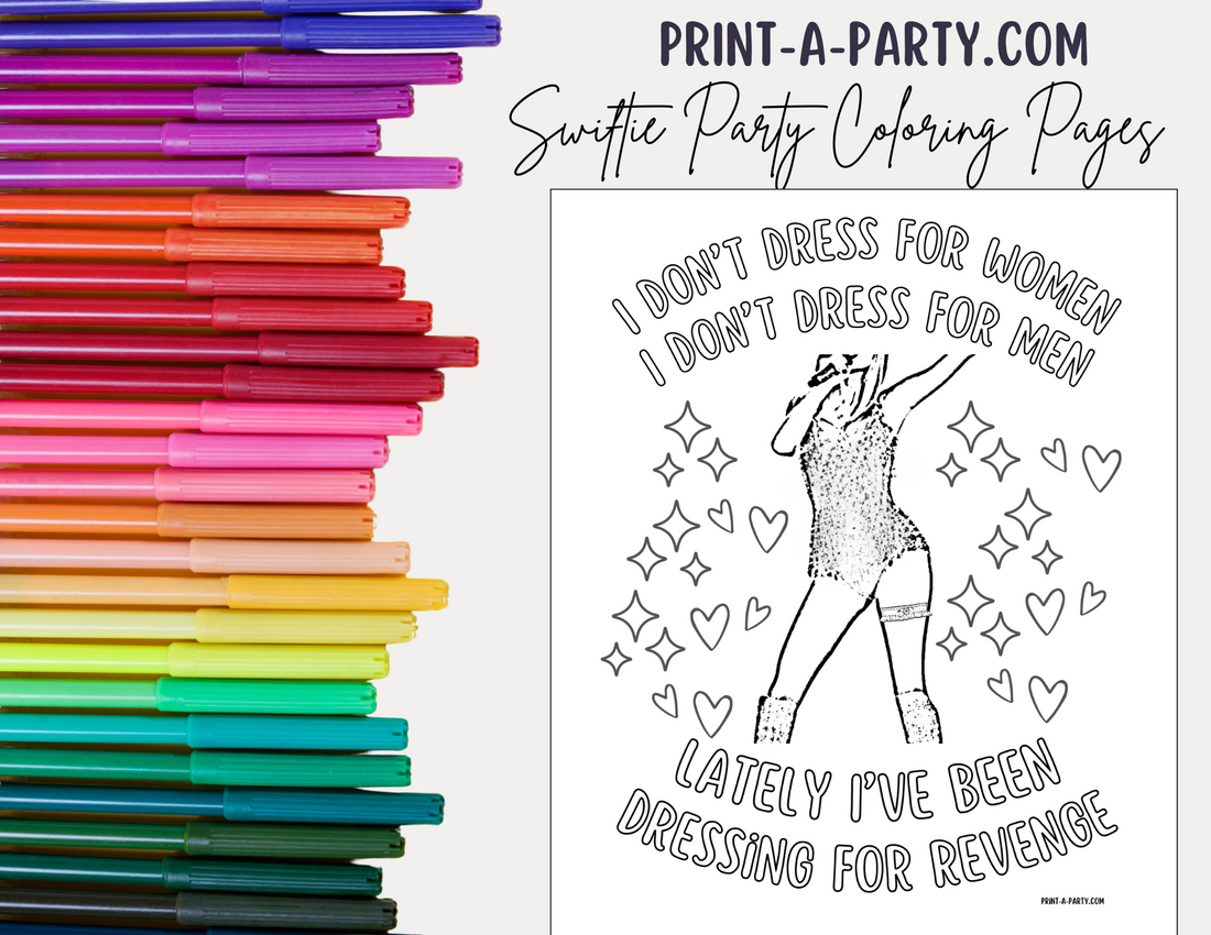 Swiftie Party Coloring Pages | Taylor Lyrics Coloring Pages | Eras Tou ...