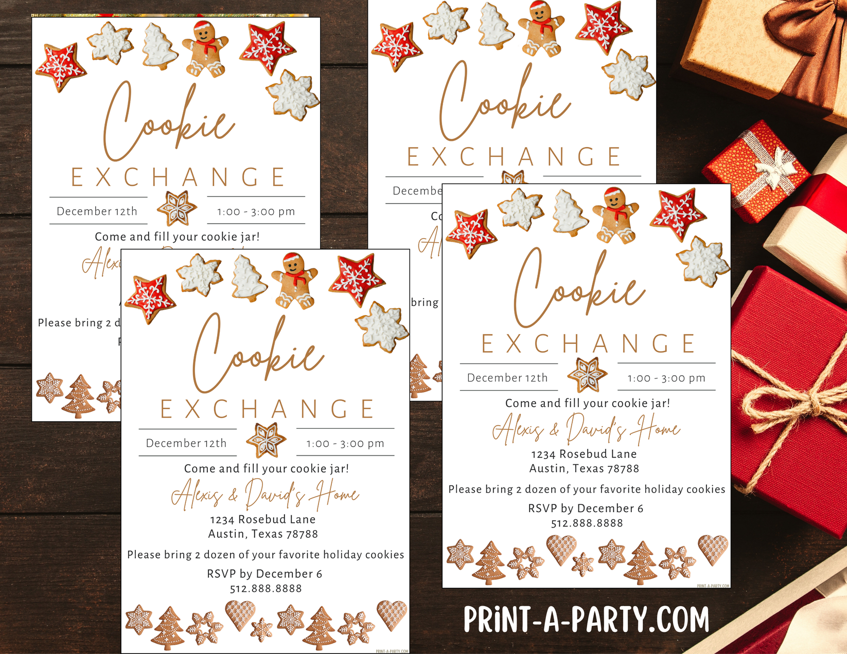 COOKIE EXCHANGE - Editable Holiday & Christmas Invitation Template – C ...