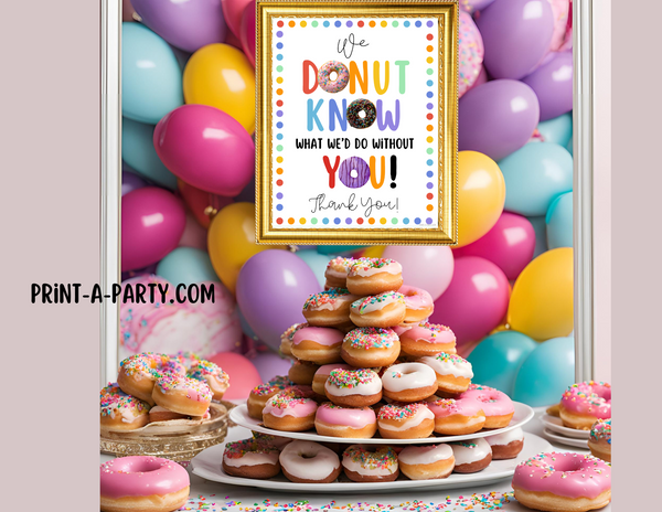 Printable Donut Bar, Donut Station Setup - sign - perfect for teachers ...
