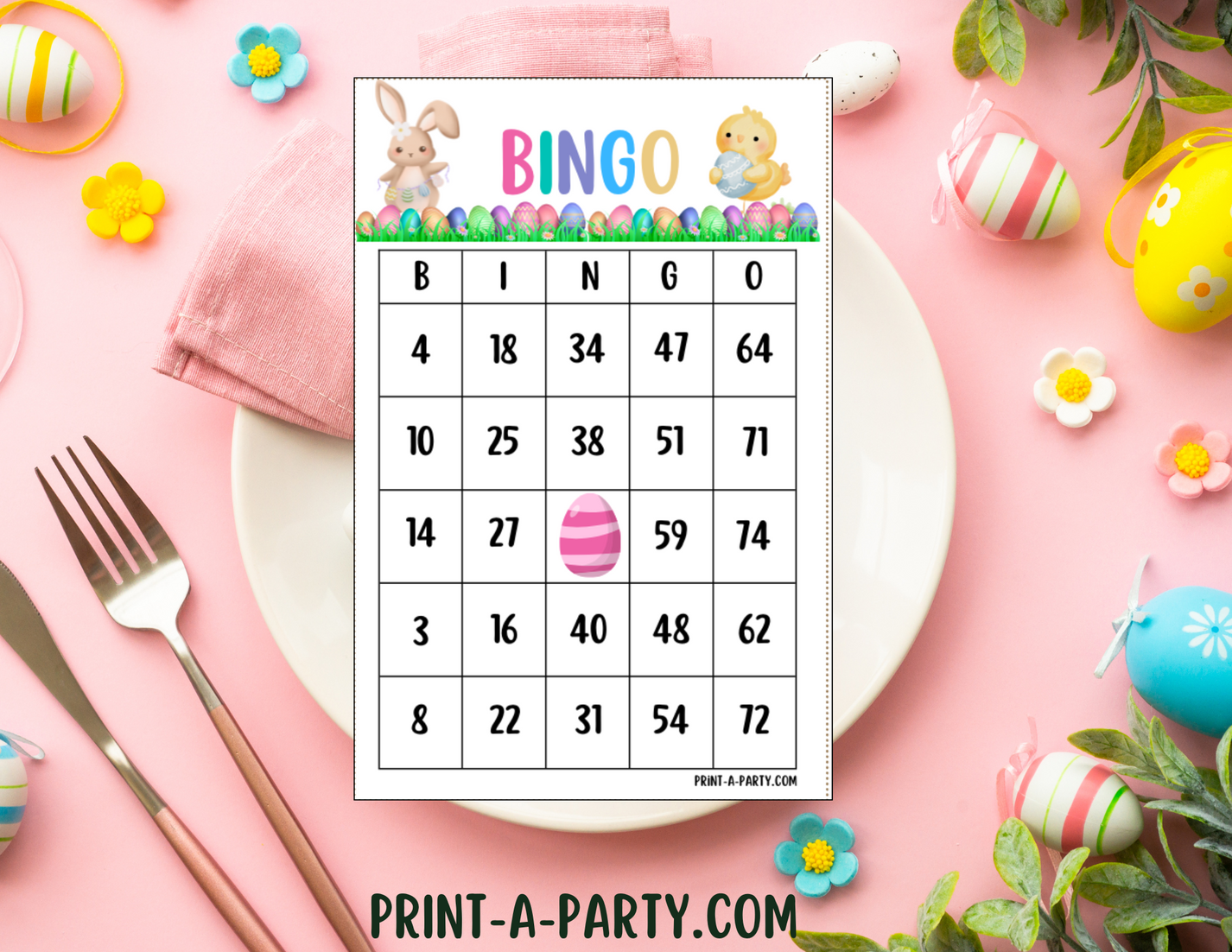Easter Bunny Bingo Printable Game – Easter Party Activity for Kids, Cl ...