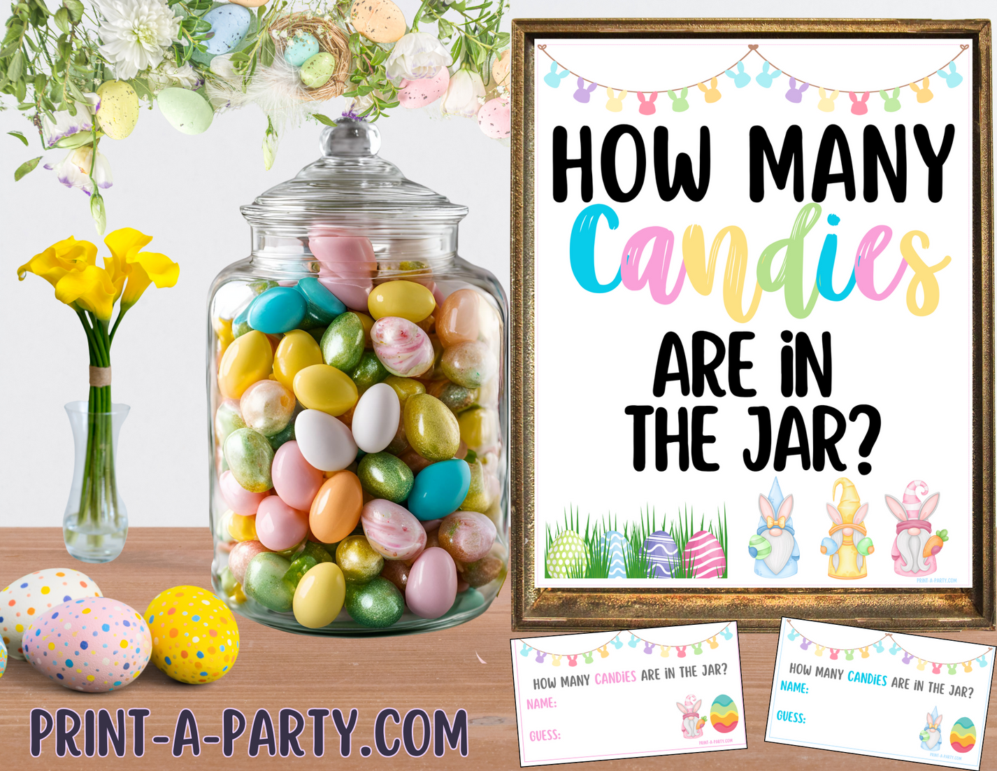 Easter Candy Jar Guessing Game Printable – Sign + Guessing Cards for E ...