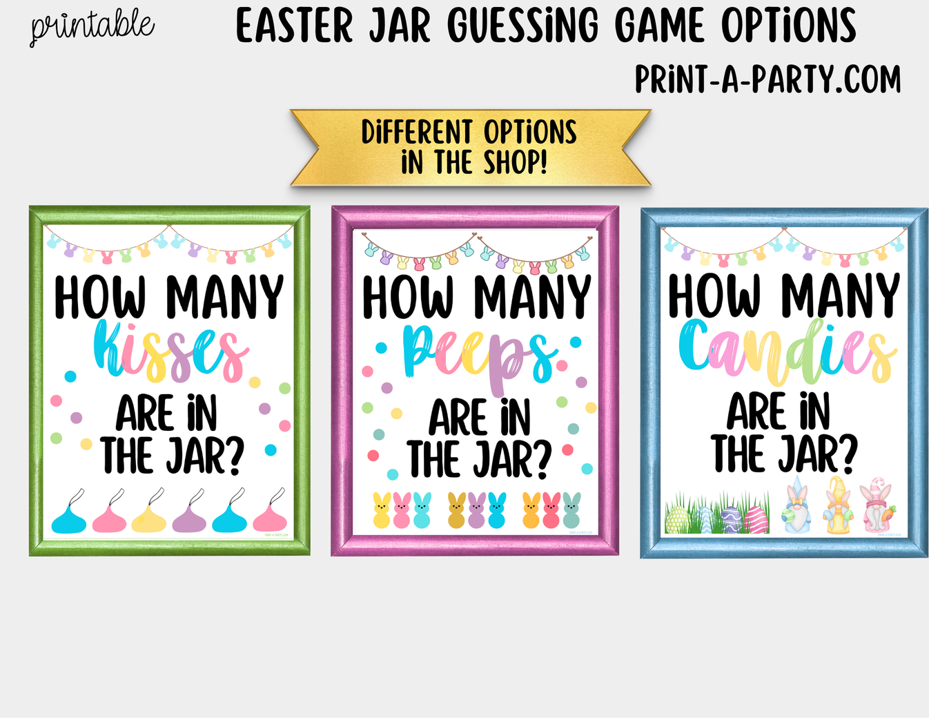 Easter Peeps Candy Jar Game Printable Sign (8x10) + Guessing Cards for ...