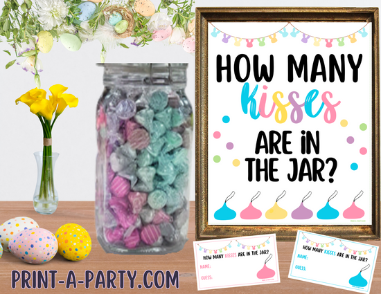 Candy Jar Guessing Game - EASTER CHOCOLATE KISSES - Printable Easter P ...