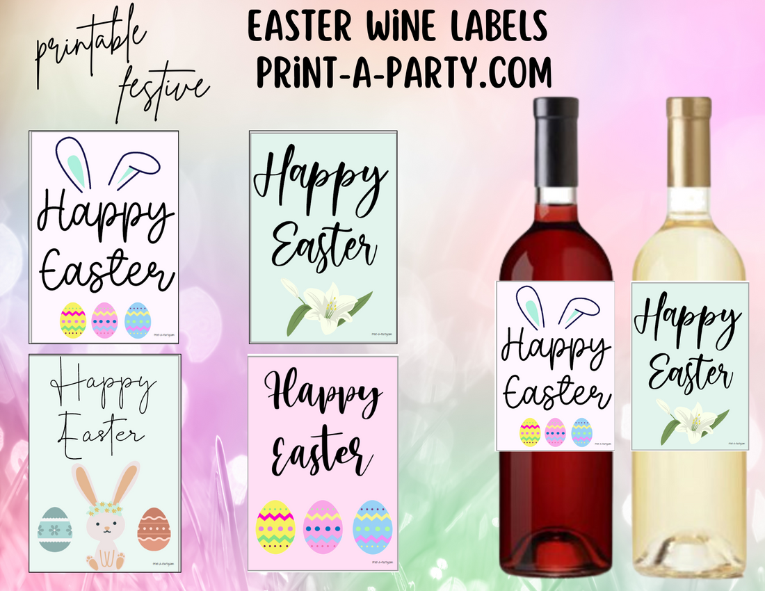 Printable Easter Wine Labels - decorate wine bottles or great gift idea ...