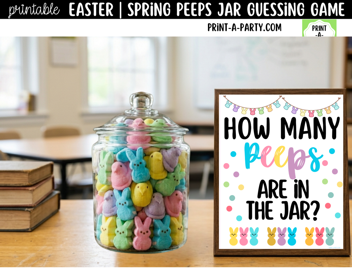 Easter Peeps Candy Jar Game Printable Sign (8x10) + Guessing Cards for ...