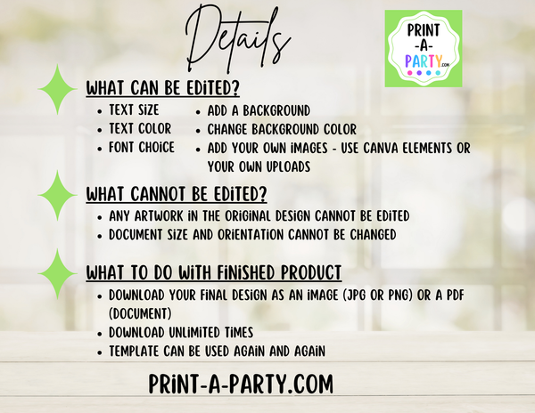 Editable Beverage Bar Sign for Wedding or Party Event - Beverage Bar ...