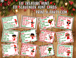 ELF TREASURE HUNT - Printable Elf Scavenger Hunt Game – Treasure Hunt ...