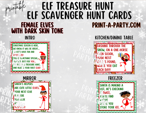 ELF TREASURE HUNT - Printable Elf Scavenger Hunt Game – Treasure Hunt ...