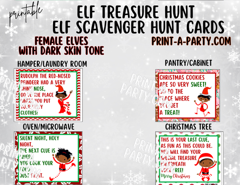 ELF TREASURE HUNT - Printable Elf Scavenger Hunt Game – Treasure Hunt ...