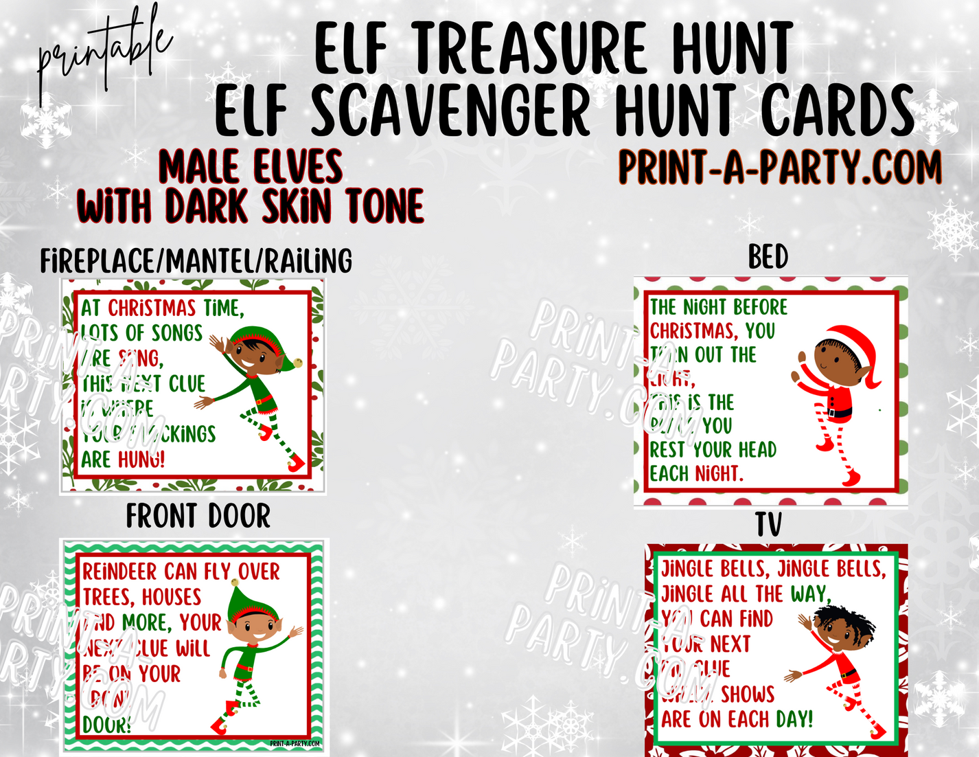 ELF TREASURE HUNT - Printable Elf Scavenger Hunt Game – Treasure Hunt ...
