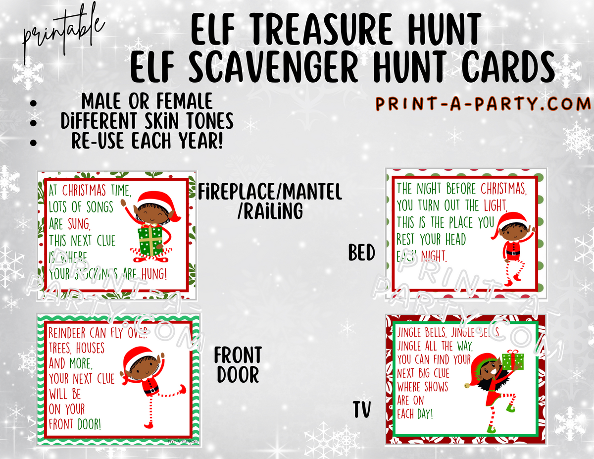 ELF TREASURE HUNT | Elf Scavenger Hunt | Elf Arrival Activity | Elf Ac ...