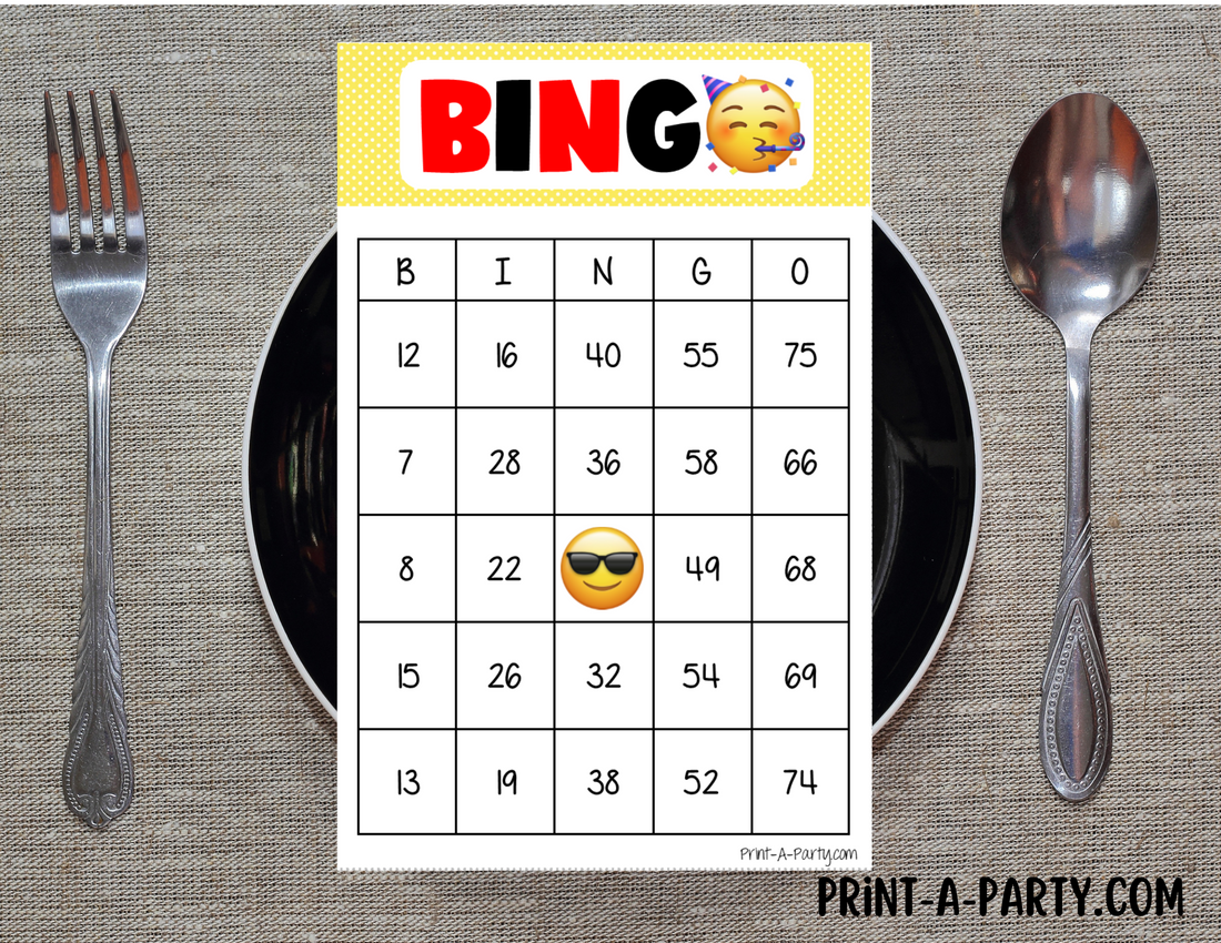 Emoji Bingo Game | Emoji Party Theme | Emoji Party Game | Printable ...