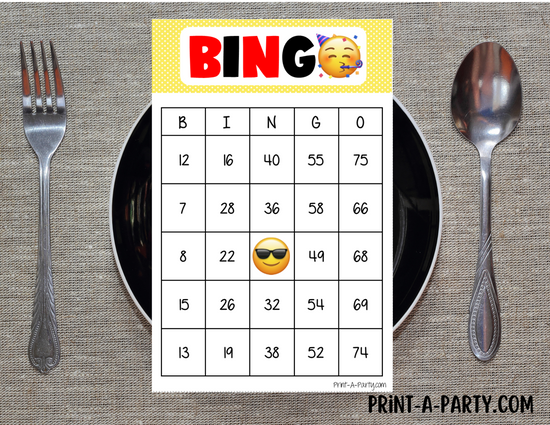 Emoji Bingo Game | Emoji Party Theme | Emoji Party Game | Printable ...