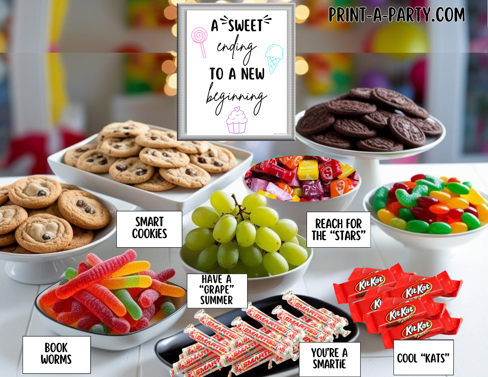 End of School Year Candy Table Printable | Graduation Party Sign & Tre ...